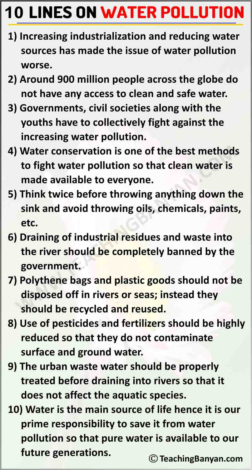 10 Lines on Water Pollution for Children and Students of Class 1, 2, 3 ... 10 Lines on Water Pollution for Children and Students of Class 1, 2, 3 ...