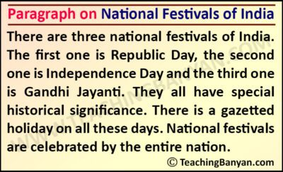 Paragraph on National Festivals of India – Short and Long Paragraphs